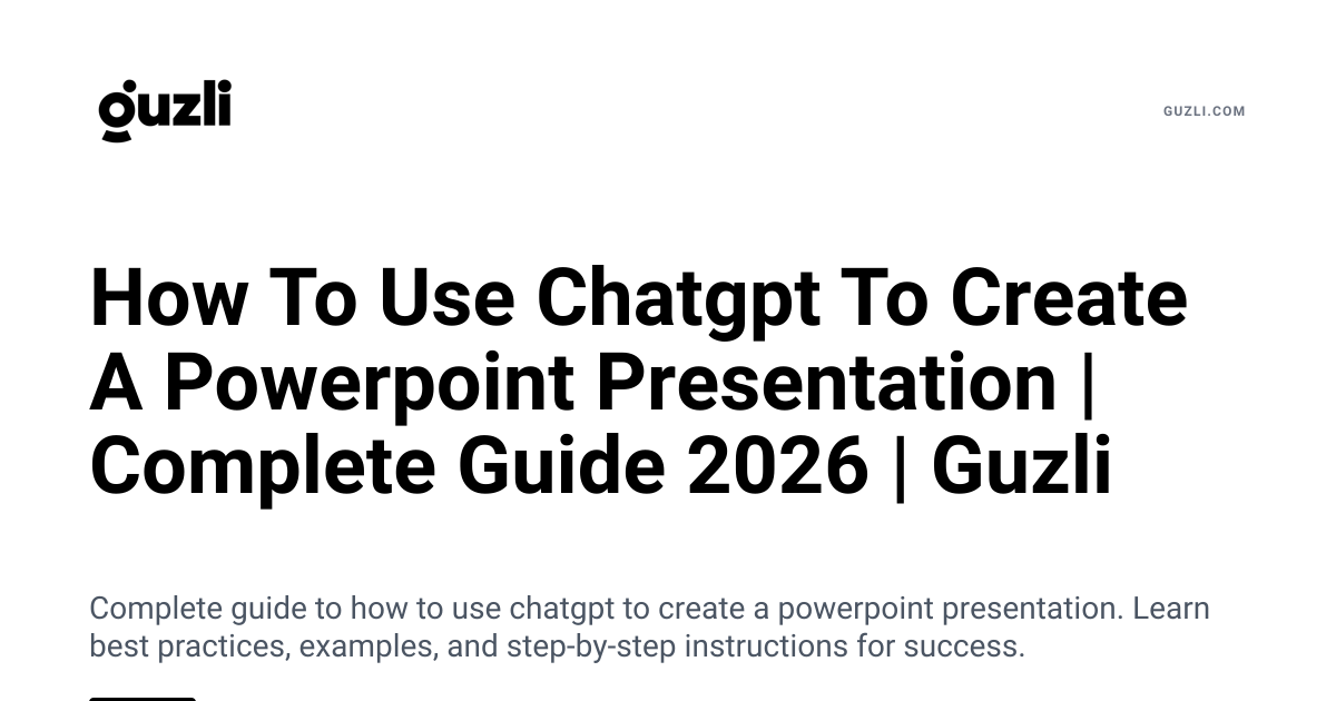 How To Use Chatgpt To Create A Powerpoint Presentation | Complete Guide ...